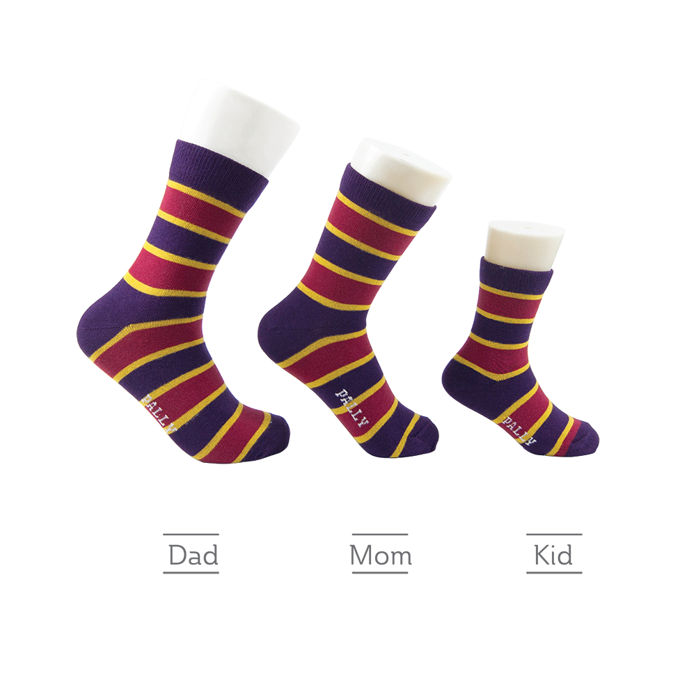 Pally Family Set 3 คู่ สำหรับพ่อ แม่ ลูก ลายทาง Block stripes – Pallysocks