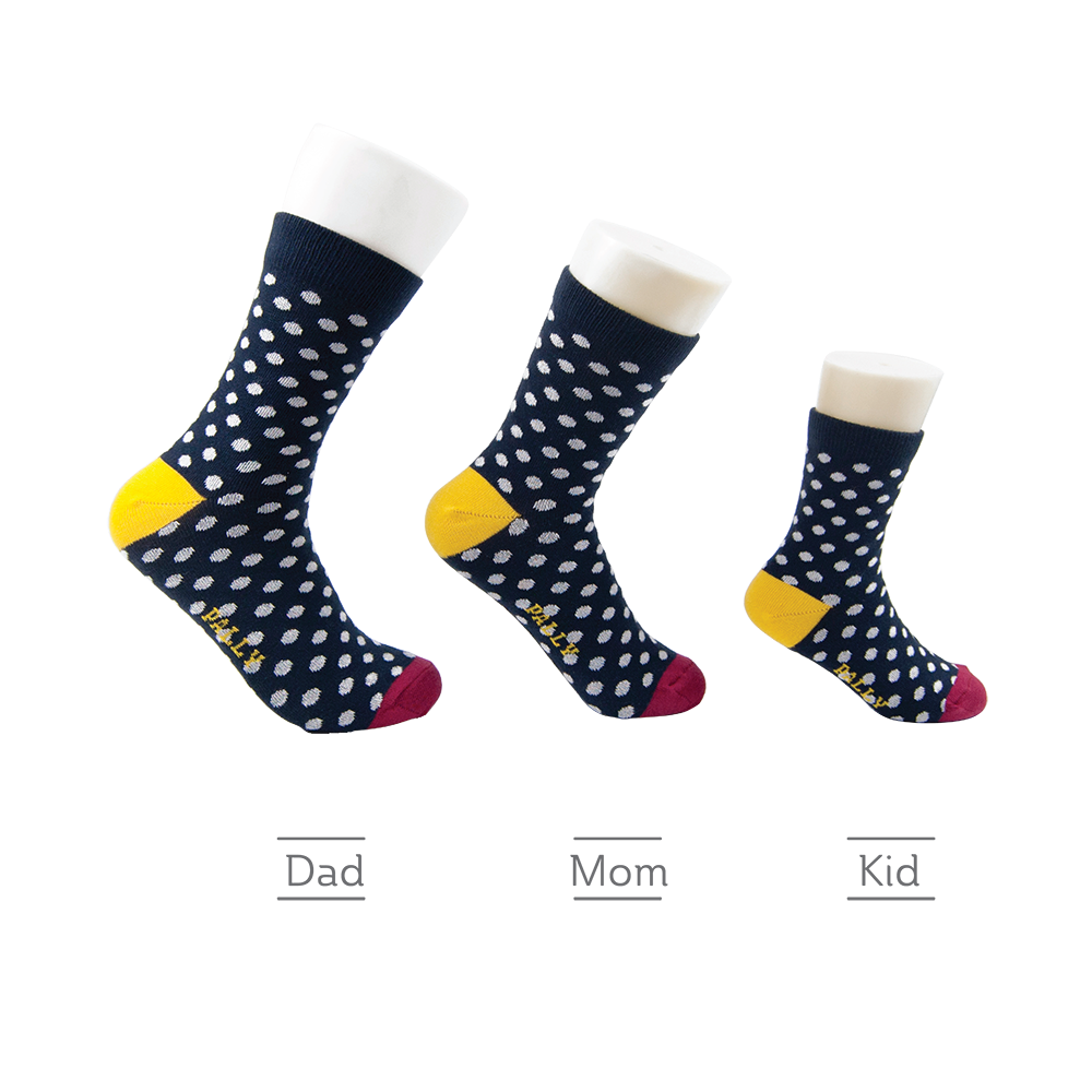 Pally Family Set 3 คู่ สำหรับพ่อ แม่ ลูก ลายจุด Polka Dots – Pallysocks